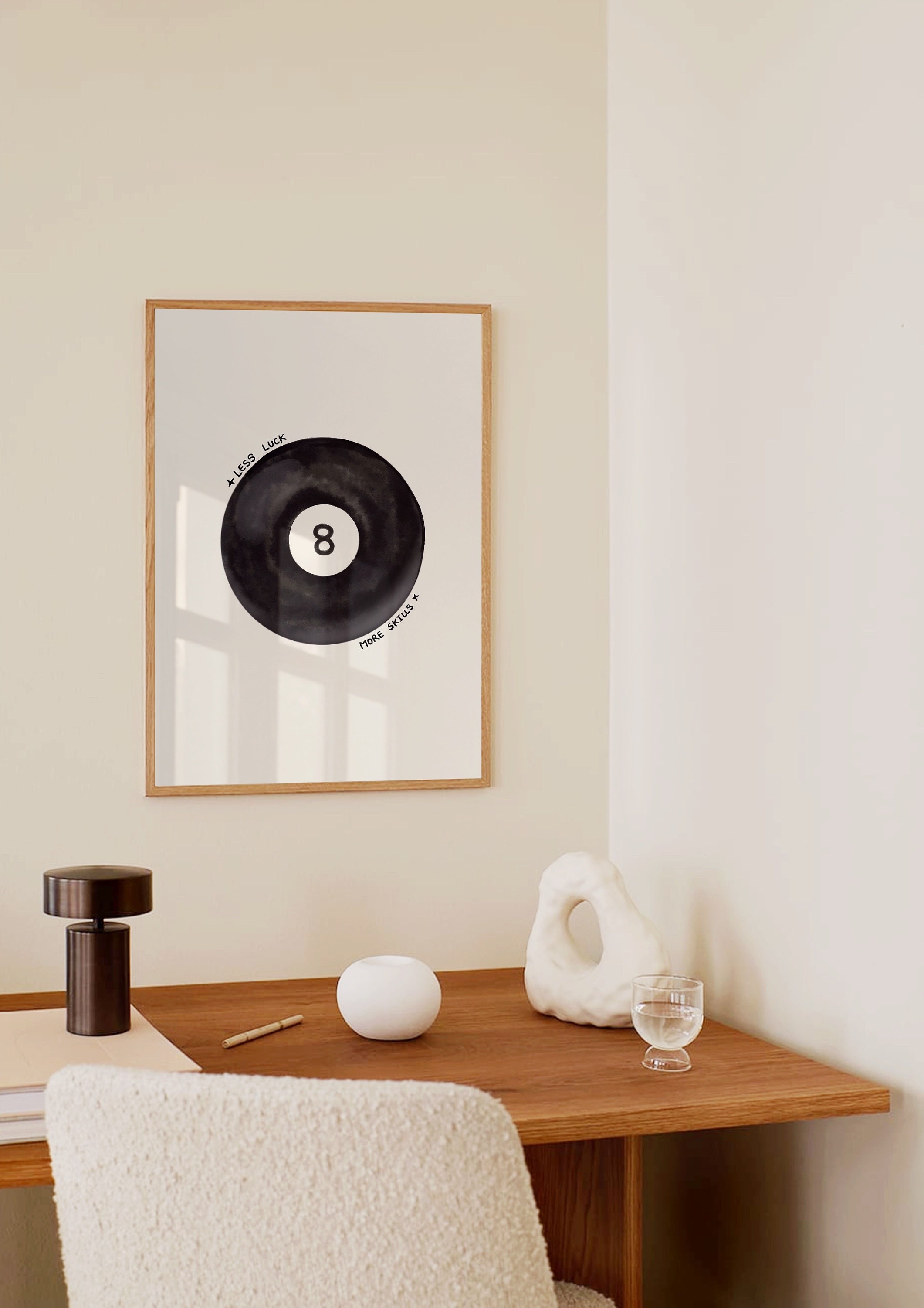 Retro 8 Ball Print, Hand-drawn Bar Cart Poster (digital Download) - Etsy
