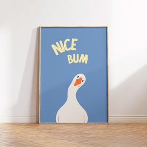 Nice Bum Cute Bathroom Wall Art Funny Bathroom Print Trendy Minimalist ...
