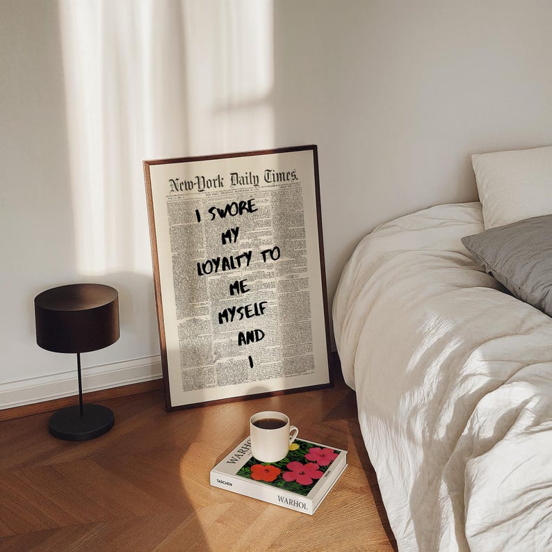 Preppy Newspaper Wall Art | Retro Music-inspired Decor for Dorm Room ...