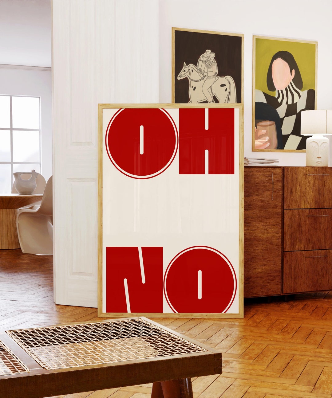 Red Typography Retro Poster Wall Art Print, Trendy Vintage Printable ...