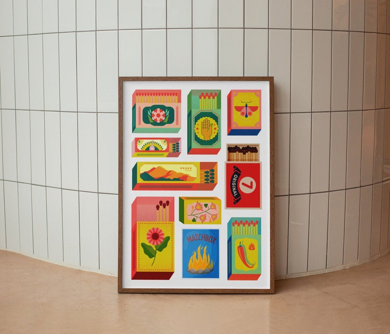 Vintage Matchbox Art Print: Retro USA Matchbook Poster (digital ...