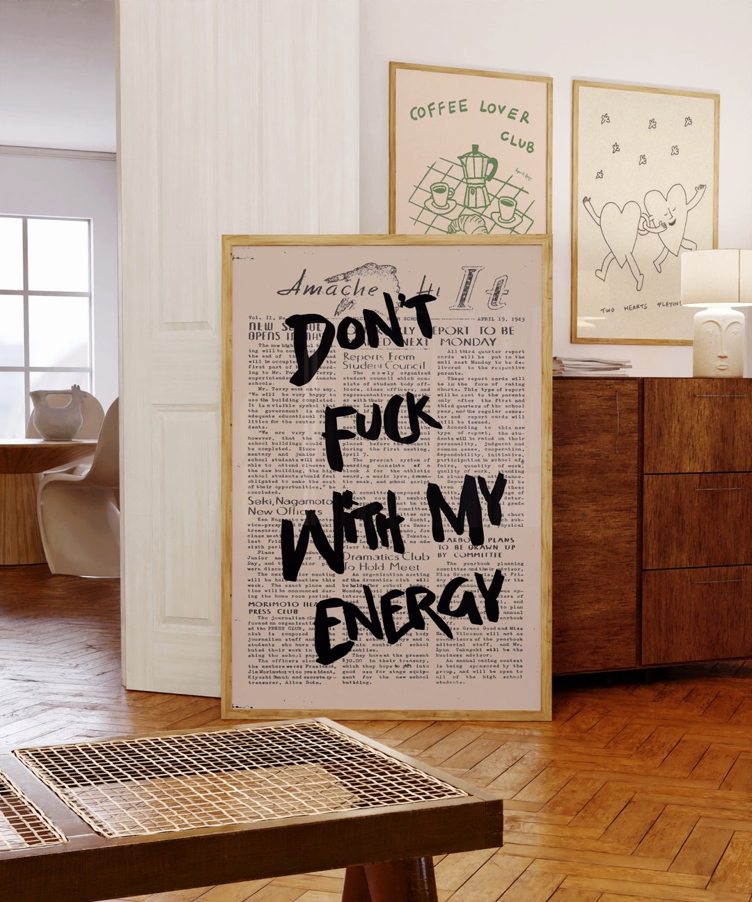 Psychedelic Newspaper Art Print: 70s Retro Dorm Decor (digital Print ...