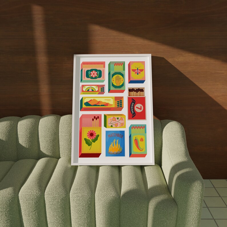 Vintage Matchbox Art Print: Retro USA Matchbook Poster (digital ...