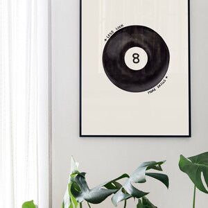 Retro 8 Ball Print, Hand-drawn Bar Cart Poster (digital Download) - Etsy
