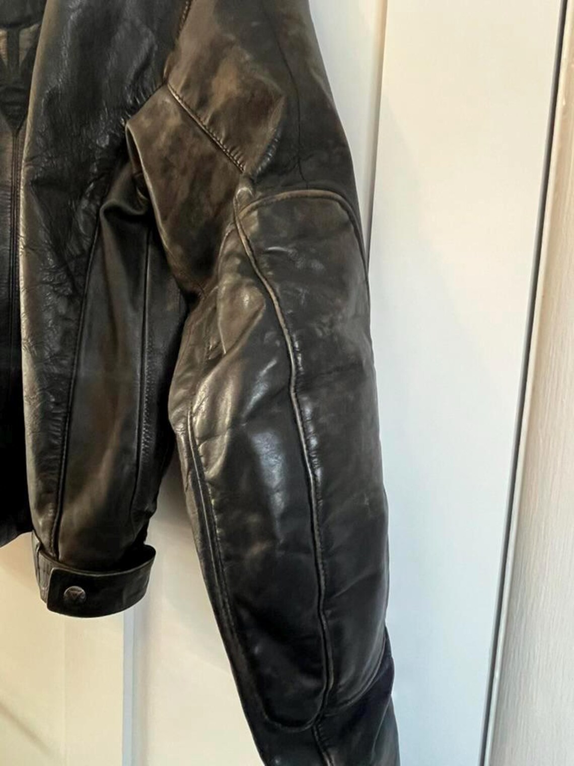 Vintage Dainese Cafe Racer Black Leather Motorcycle Jacket Mens Euro 48 ...