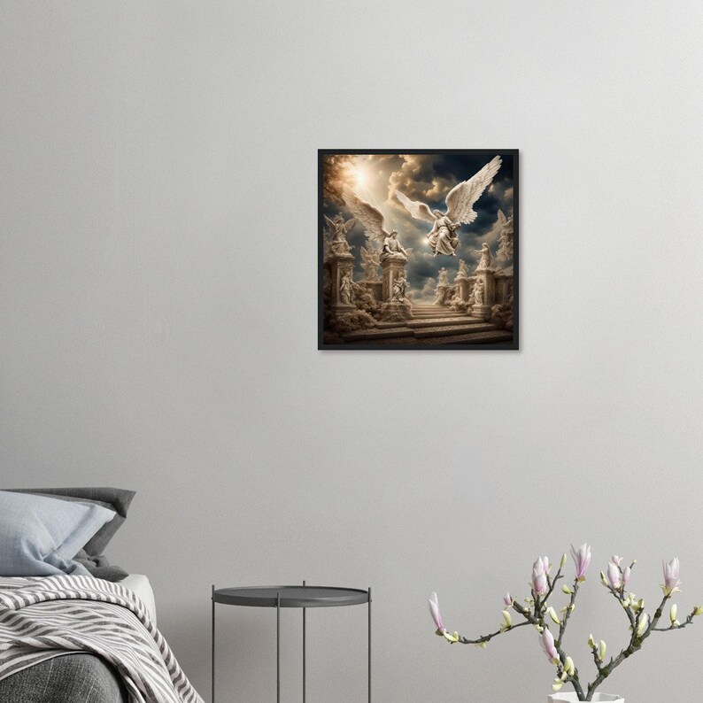 Heavenly Art Print God and Angels Museum Quality Matte Paper Wooden ...