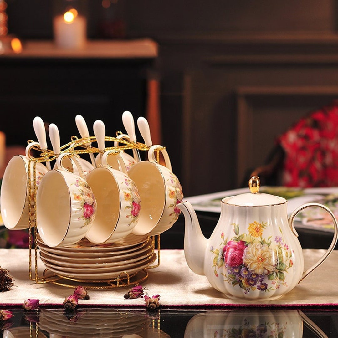 Ceramic Coffee Set Ceramic Coffee Cup and Saucer Set European Ceramic Tea Set Afternoon Tea Set ...