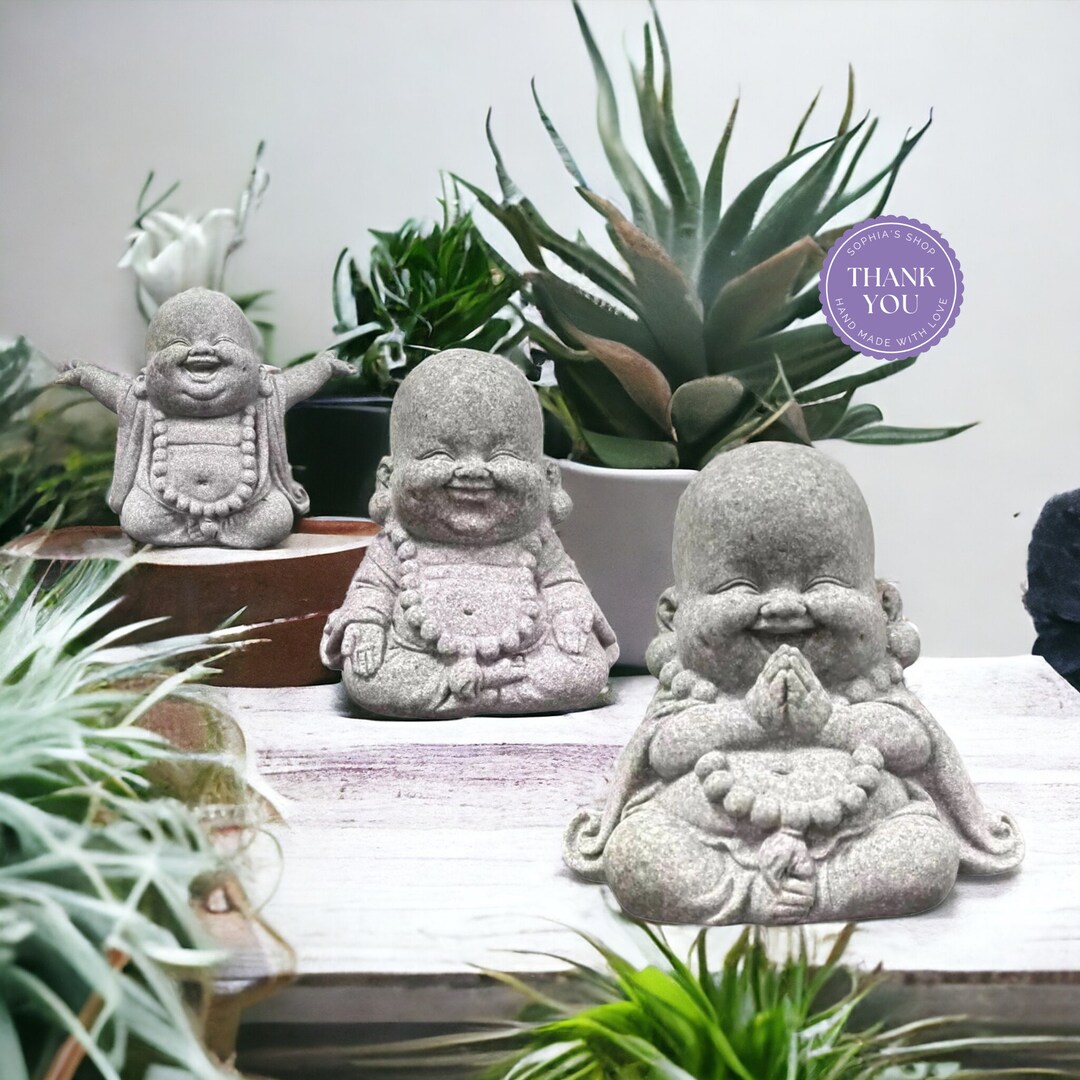 Zen Monk Statue Small Buddha Figurine Sandstone Sculpture for Home ...