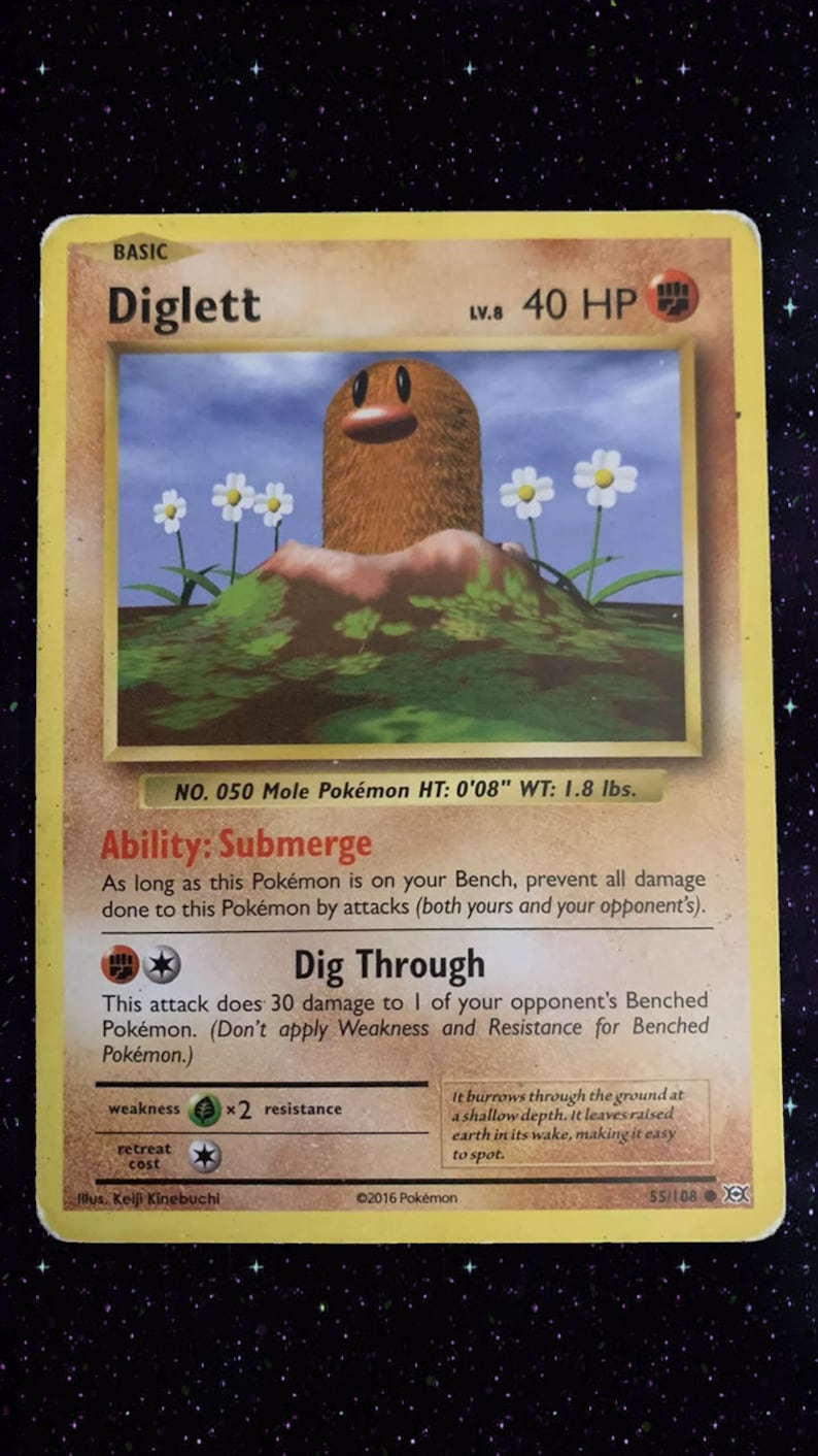 2016 Diglett Pokemon Card RETRO Rare - Etsy