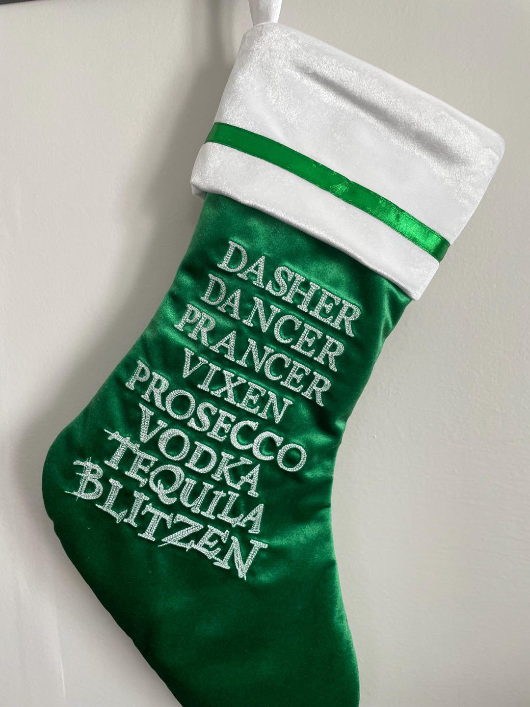 Handcrafted Boozy Christmas Stocking or Gift Wrap Bag for Wine Bottle ...