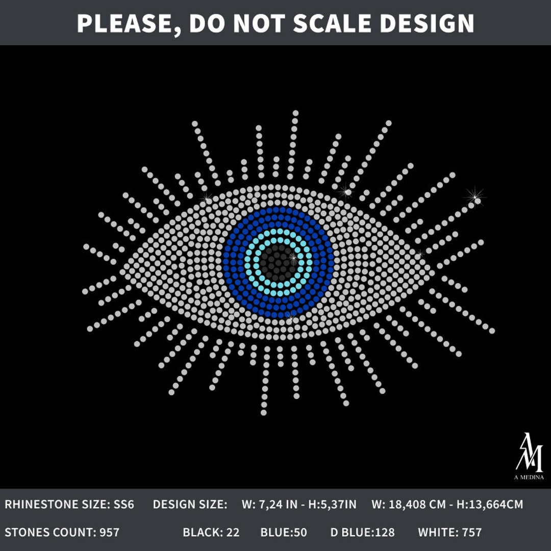 Hotfix Rhinestone Plantilla Ss6 Ojo Turco Turkish Eyes Descarga Instantánea SVG Camisa Plantilla ...