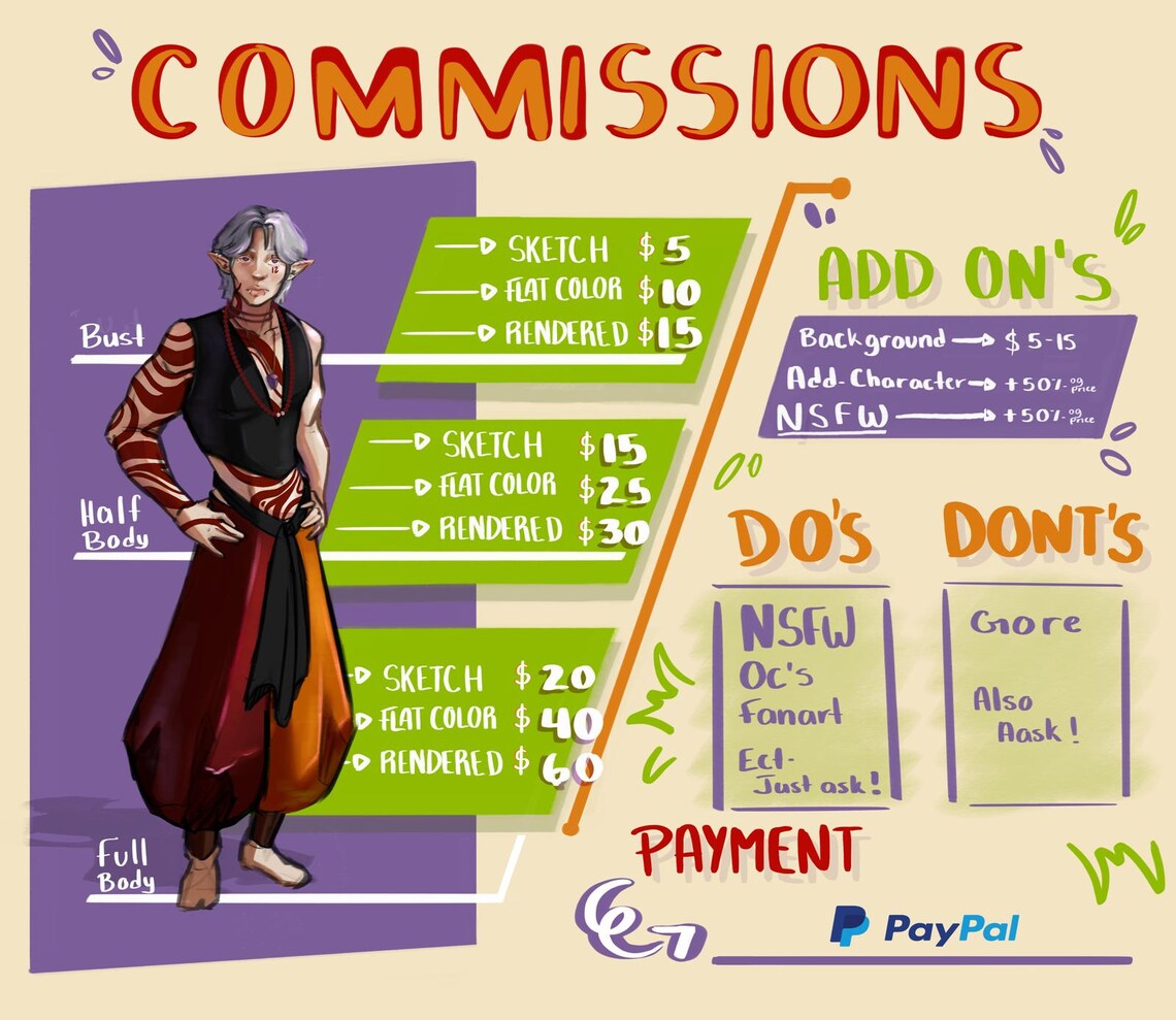 Custom D&D Half-body Character Commission | RPG OC Fantasy Art ...