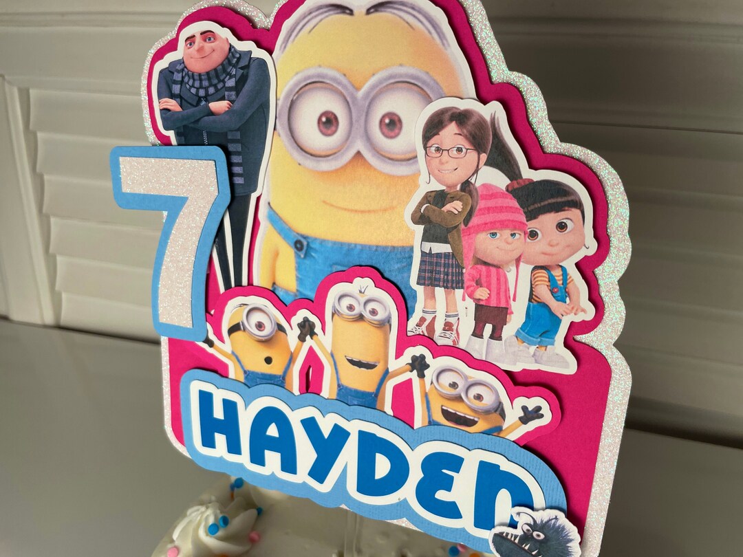 Personalized Minions Despicable Me Inspired Cake Topper - Etsy