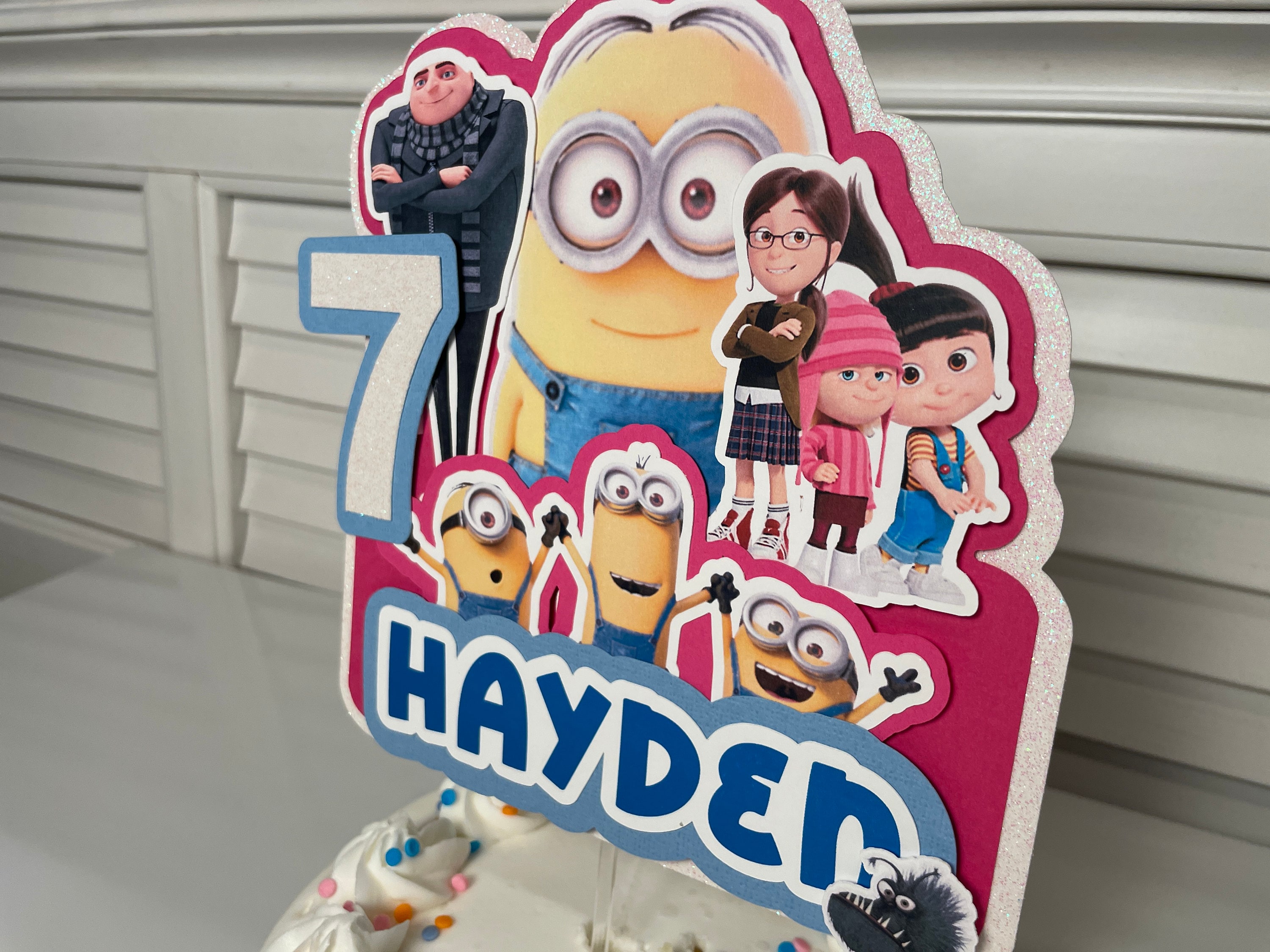 Personalized Minions Despicable Me Inspired Cake Topper - Etsy