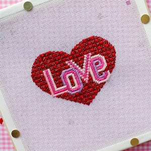 LOVE Heart | Hand Painted Needlepoint Canvas | 18 Mesh - Etsy
