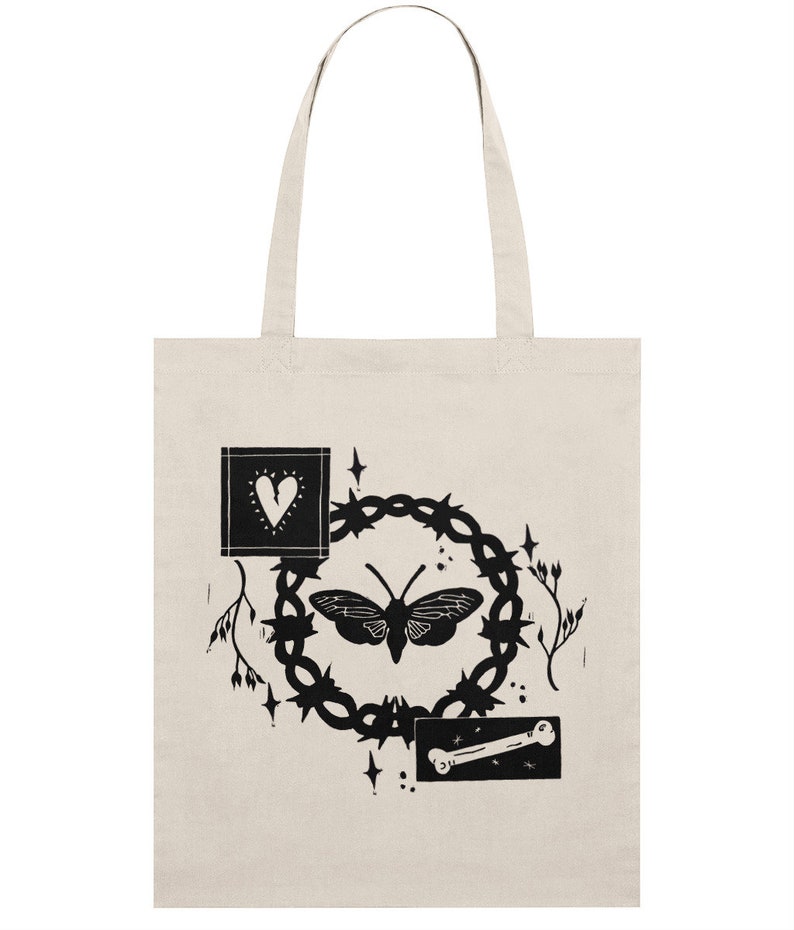 Gothic Cottagecore Moth Tote Weirdcore Emo Dark Academic Alternative ...