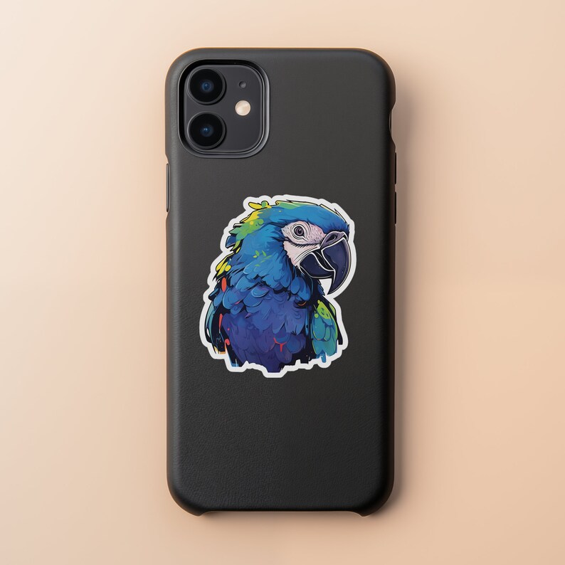 Blue Macaw Sticker Brazilian Macaw Decal Hyacinth Macaw Cerulean Bird ...