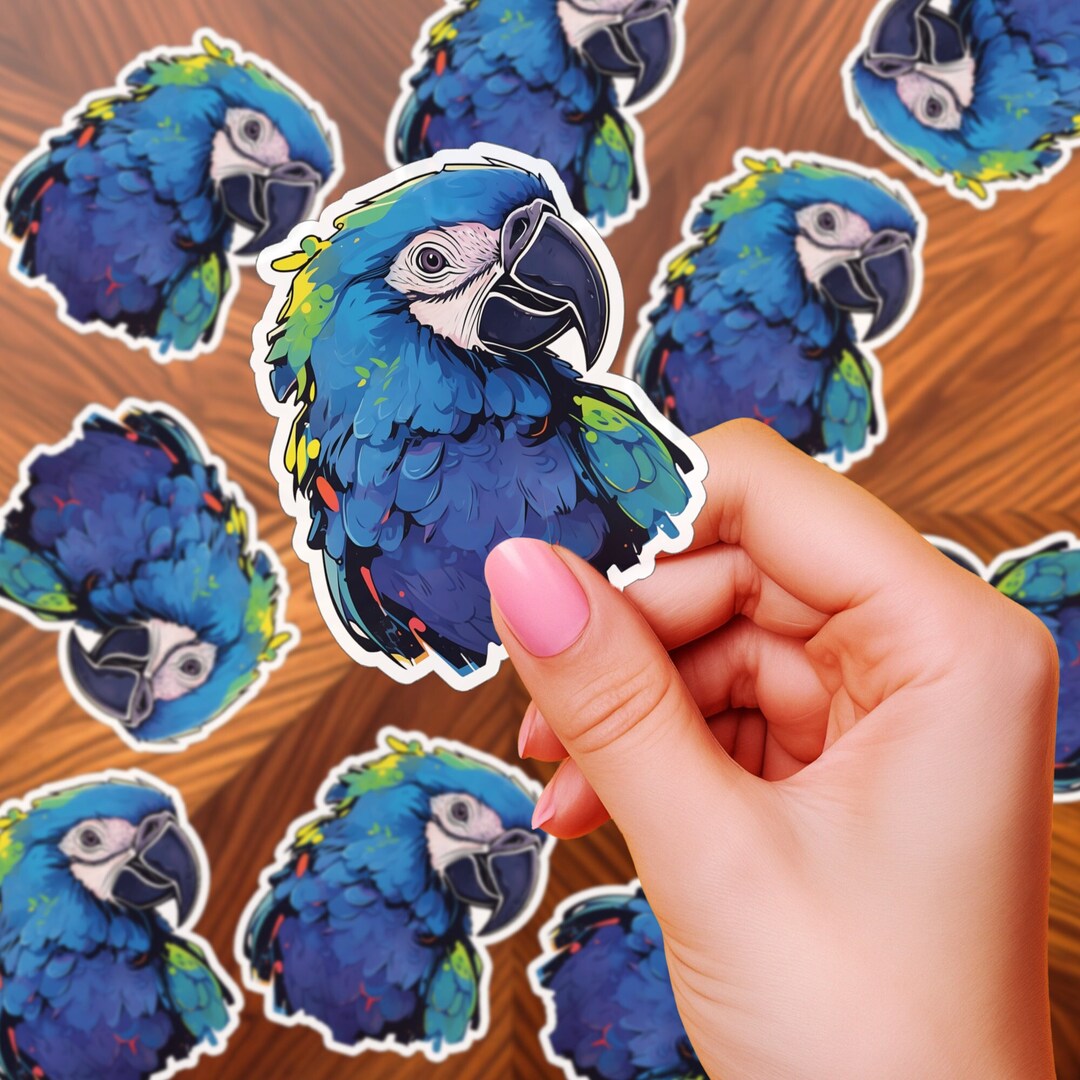 Blue Macaw Sticker | Brazilian Macaw Decal | Cute Hyacinth | Cerulean ...