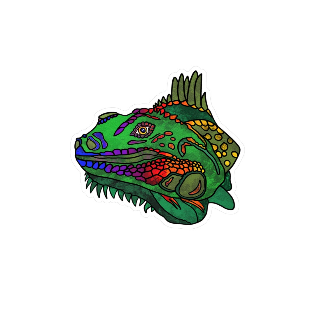 Rainbow Iguana Kiss-cut Vinyl Sticker Decal - Etsy