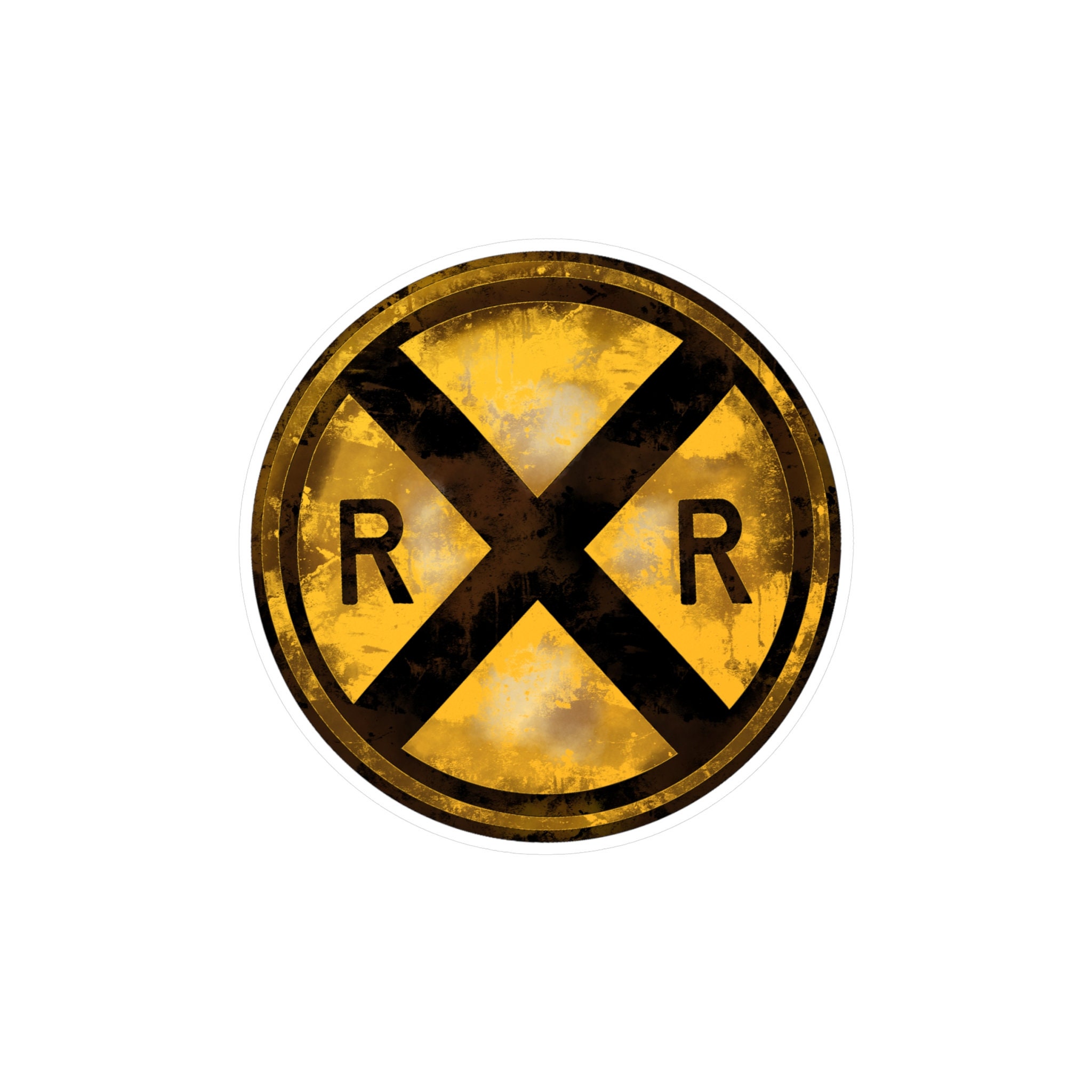 Railroad Crossing Sign Vinyl Sticker - Etsy