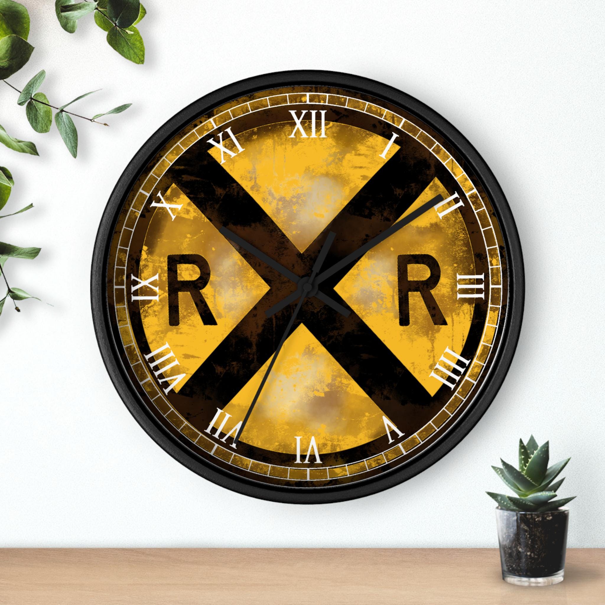 Train Wall Clock, Railroad Crossing Train Clock, Unique Train Decor ...