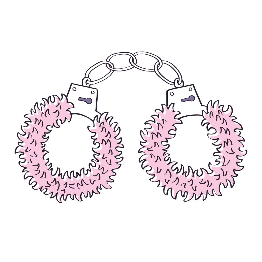Pink Fluffy Furry Handcuffs Pop Art Svg And Png Soft Plush Sex Toy Handcuffs Bdsm Handcuffs
