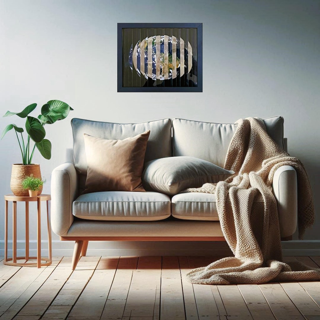 Astronomy Agamograph: Earth and Moon Kinetic Art in 8" X 10" Frame - Etsy