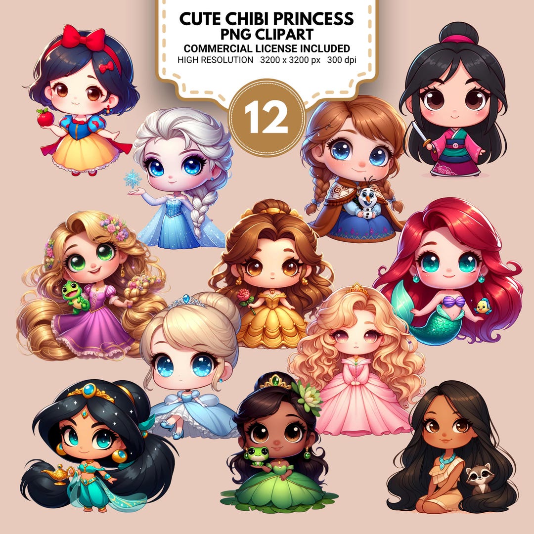 Movie Princess Characters Bundle, Cartoon Movie Characters PNG ...