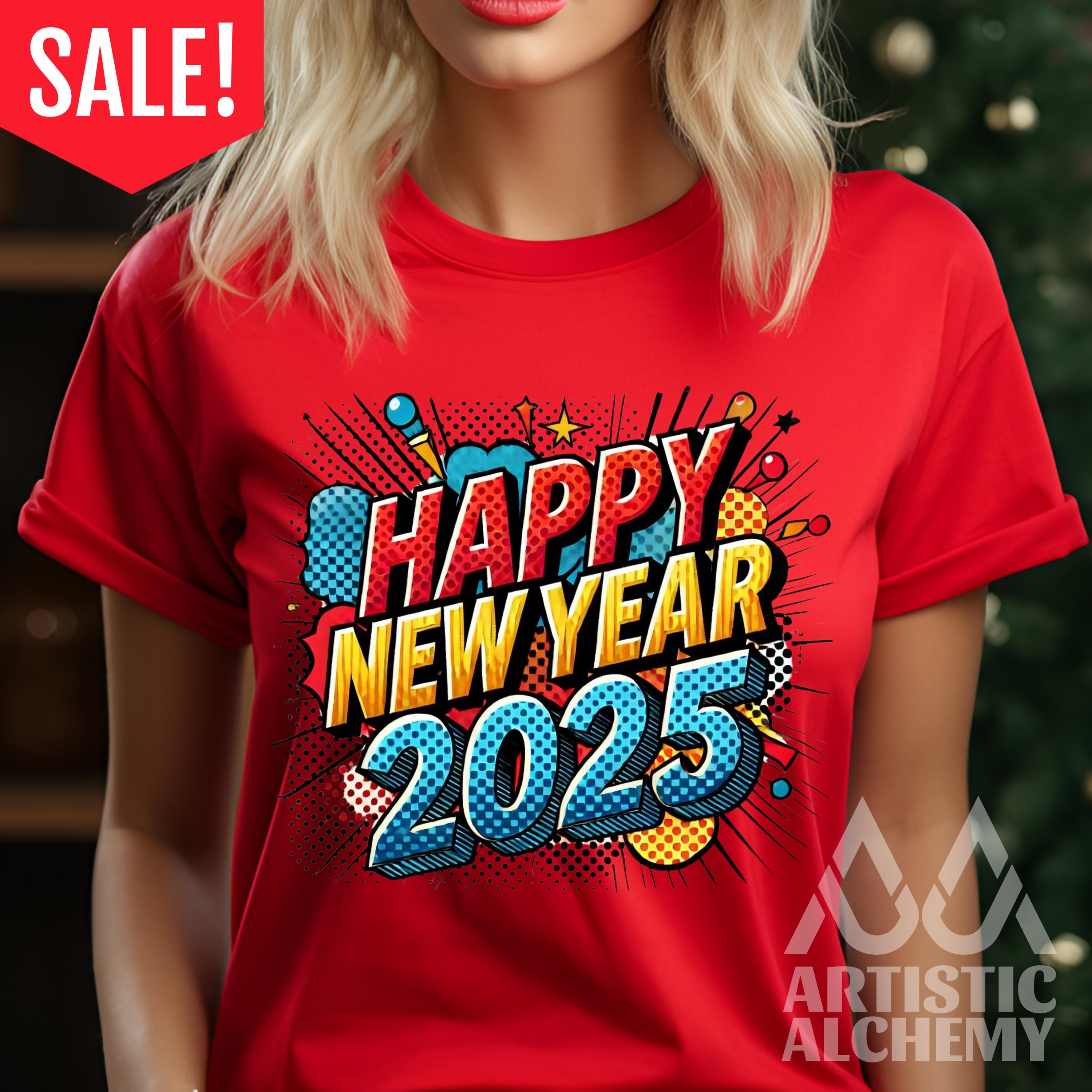 Pop Art Happy New Year 2025 PNG Clipart | Bold & Colorful New Year ...