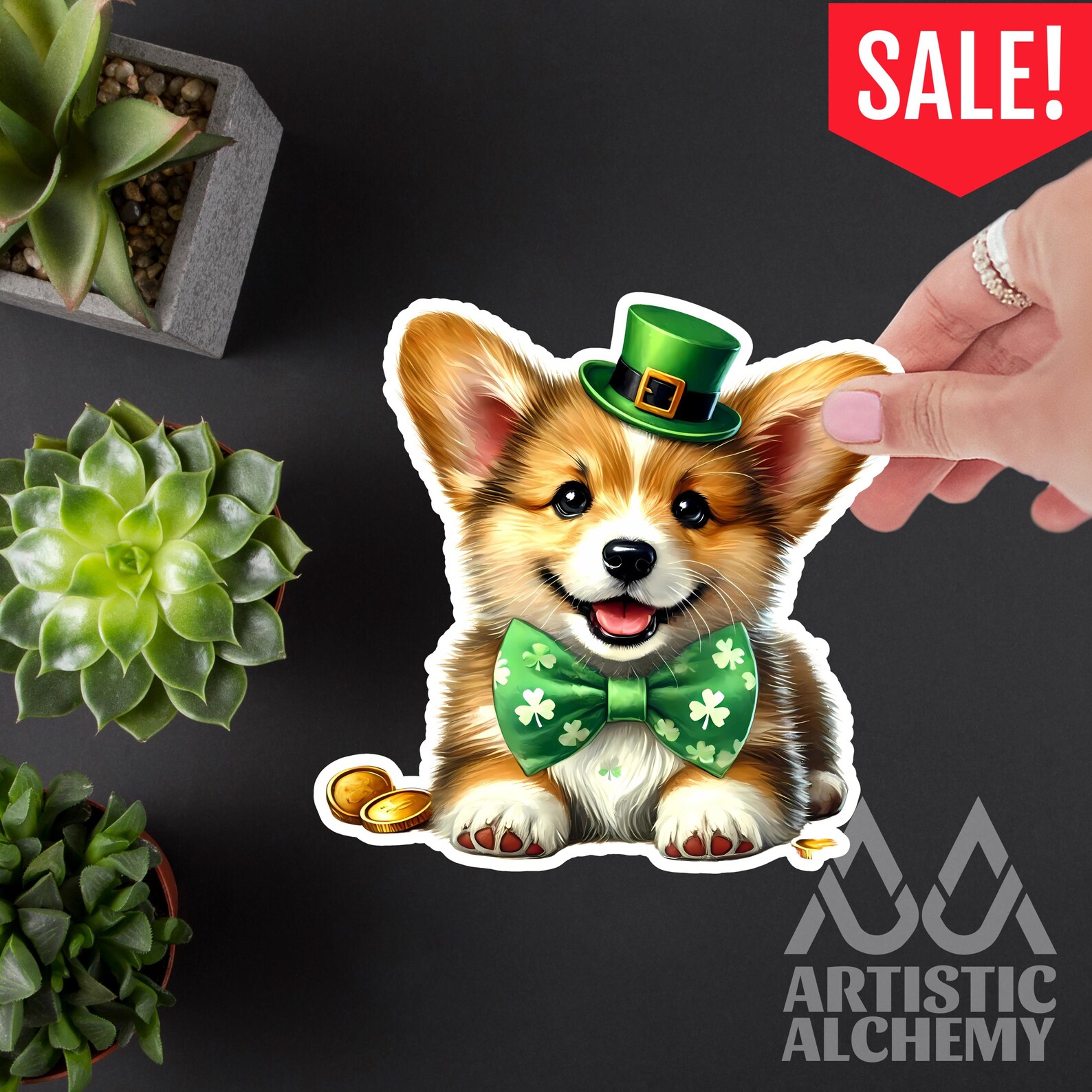 Lucky Corgi St. Patrick's Day PNG, Cute Puppy Clover Sublimation, Irish ...