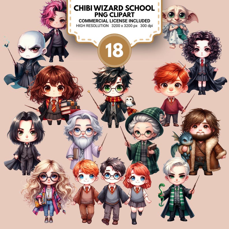 Wizard School Clipart, Cute Wizard Clipart, Cute Witch Clipart ...