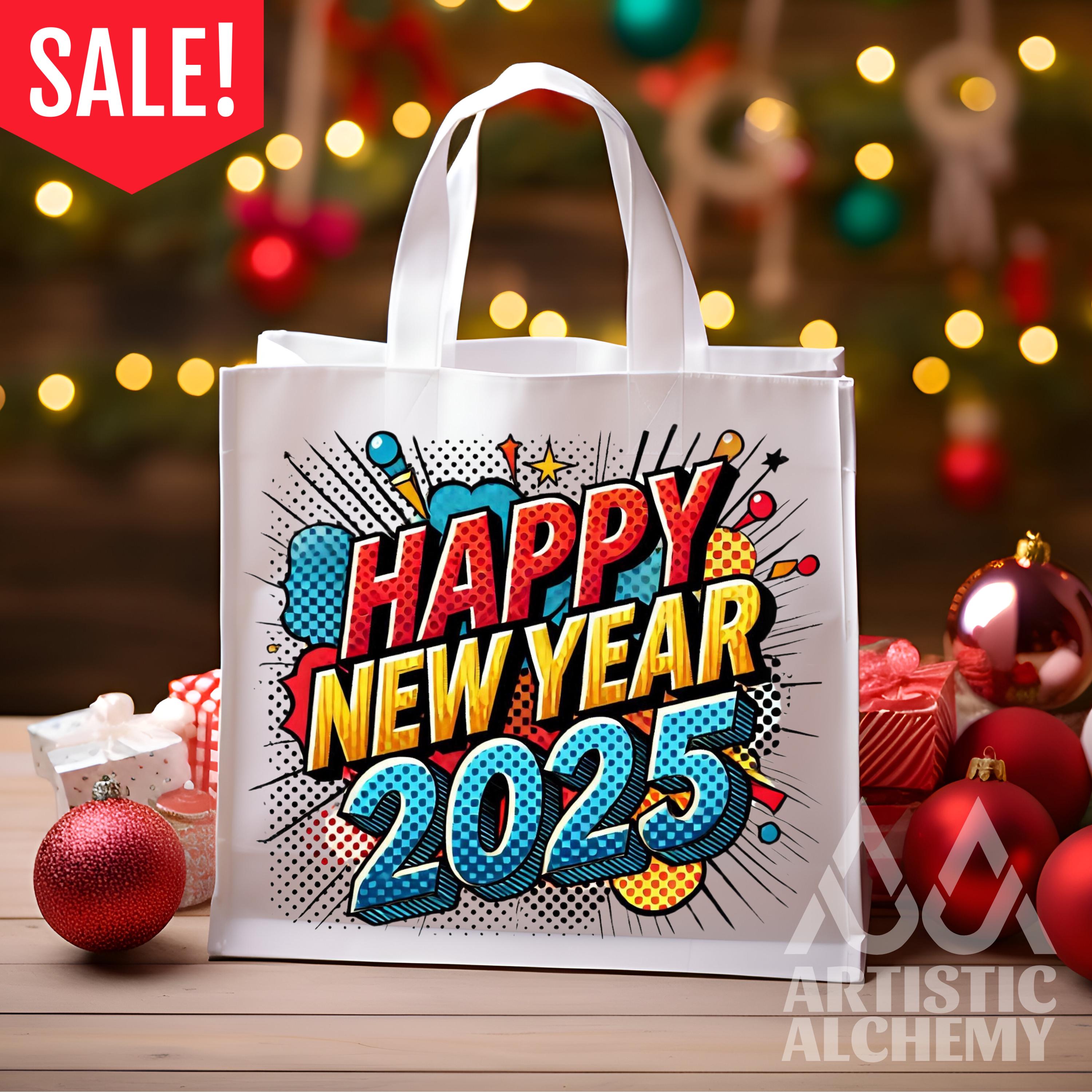 Pop Art Happy New Year 2025 PNG Clipart | Bold & Colorful New Year ...