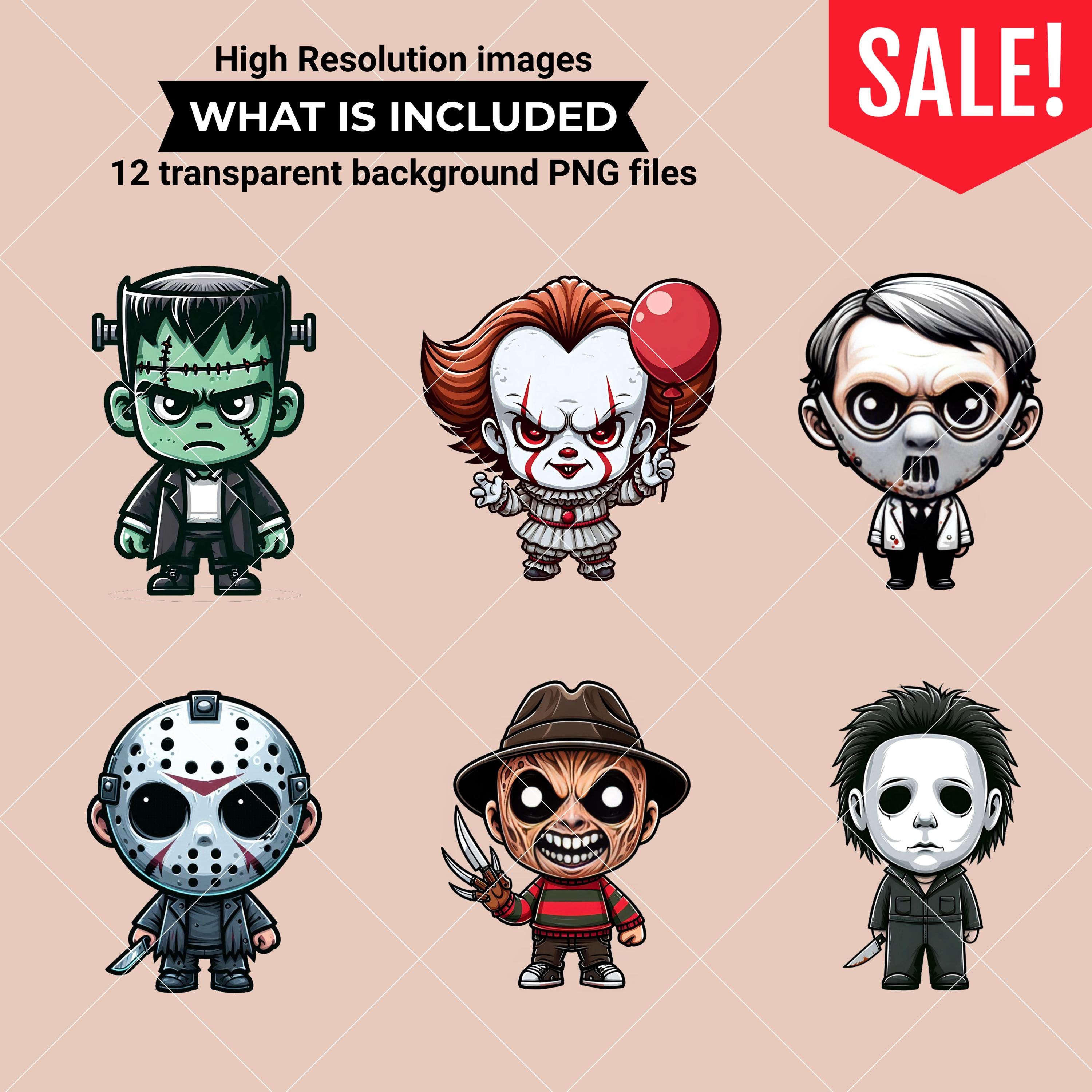 Horror Movie Characters Bundle, Horror Movie Killers PNG, Halloween ...
