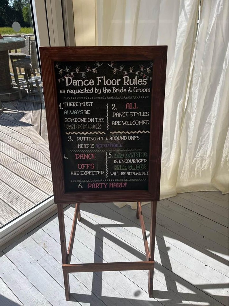 Unique Wedding Party Sign, Rustic Dance Floor Rules, Evening Reception ...