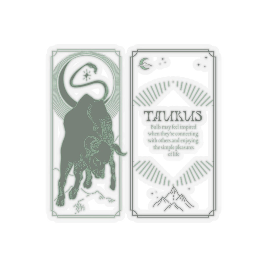 Taurus Sticker, Zodiac Sign, Kiss-cut Stickers - Etsy