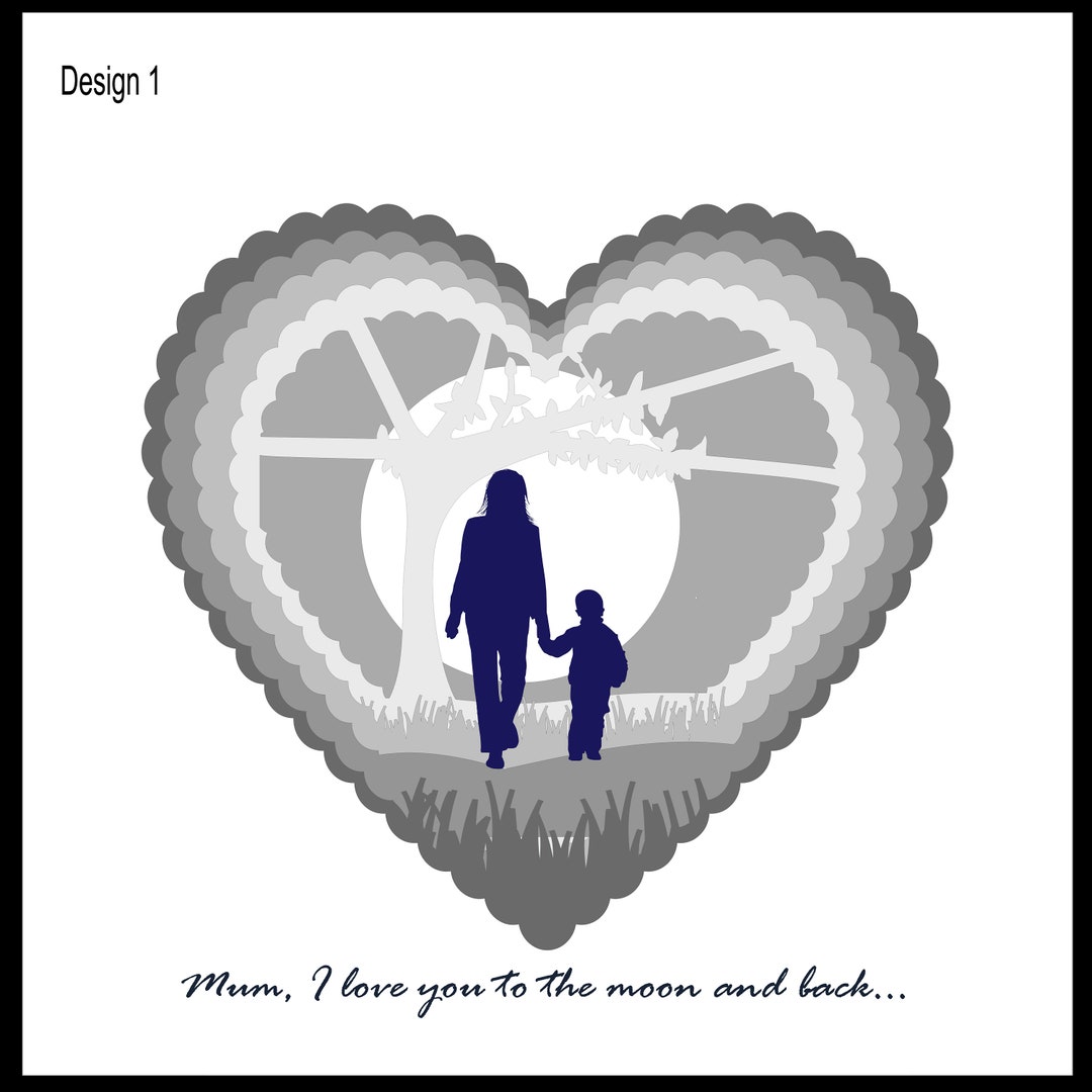 Shadow Box, Love You to the Moon and Back SVG Files Cricut, Silhouette ...