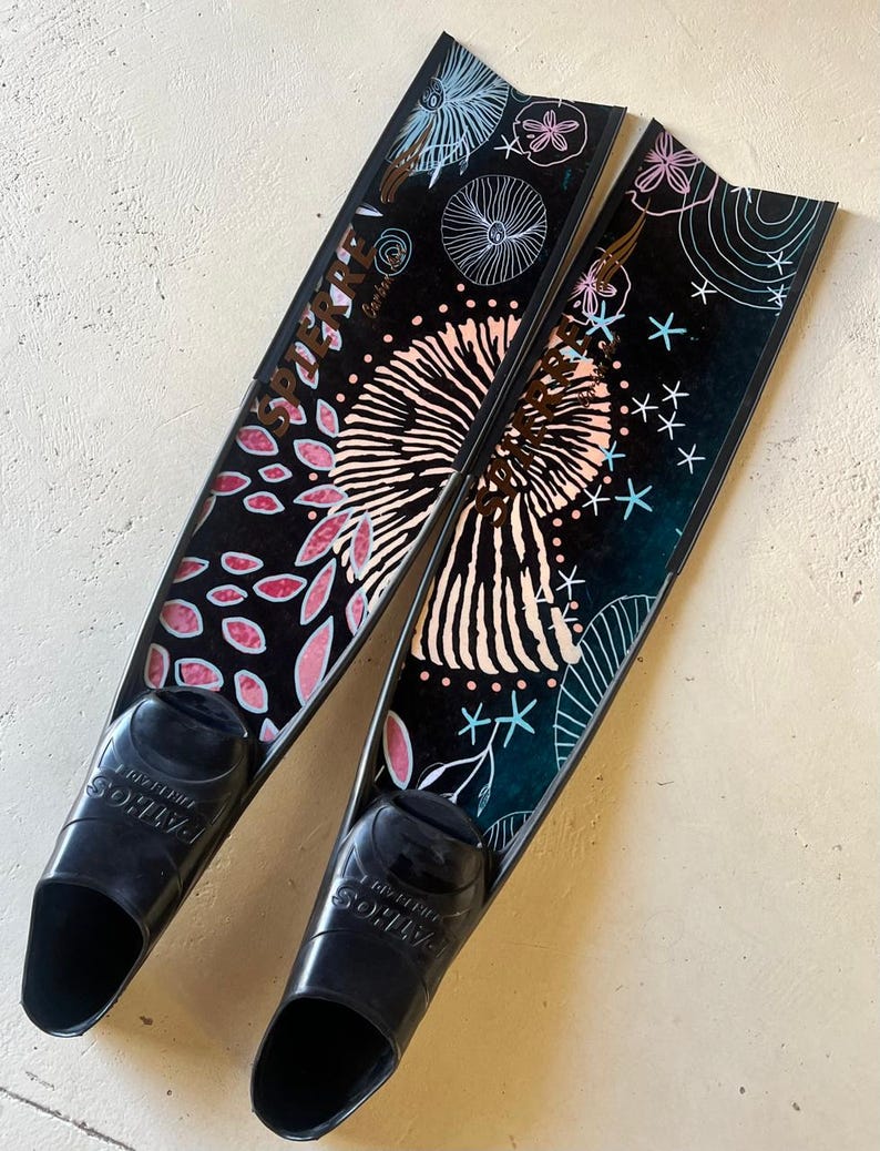 Carbon Fiber Art Nautilus Design Fin Blades Apnea Range freediving Fins ...