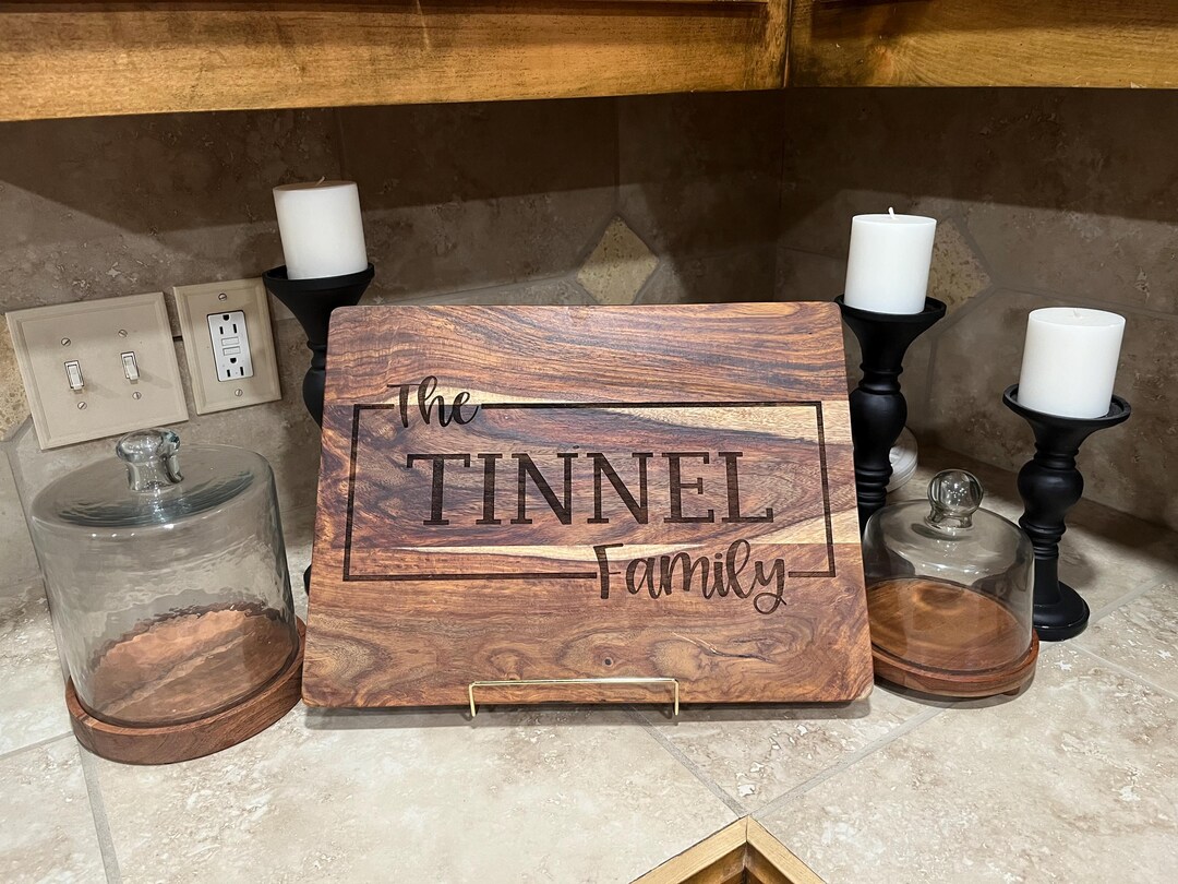 Personalized Family Name Cutting Board - 12x16 Sheesham Wood Engraved ...