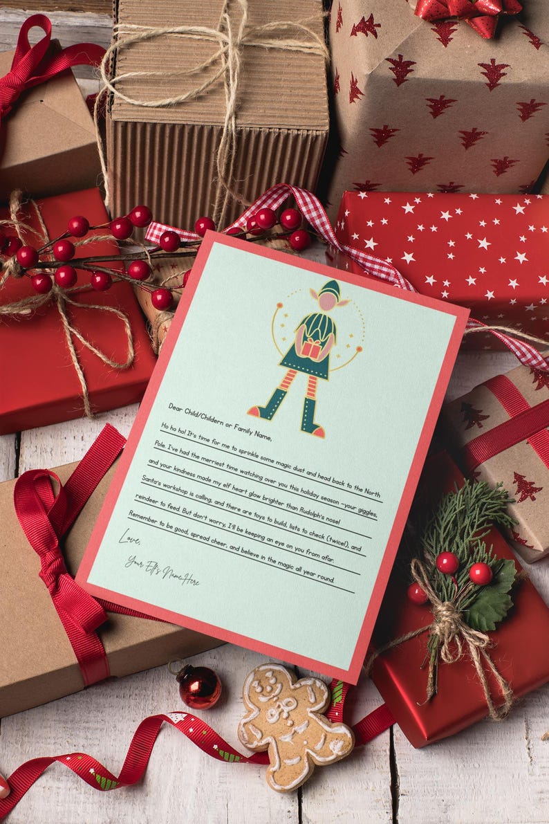 Editable Elf on the Shelf Goodbye Letter Template | Canva Customizable ...