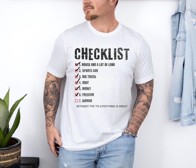 Checklist Shirt, Sigma Male Shirt, Alpha Male Shirt, Dad T-shirt, Funny ...
