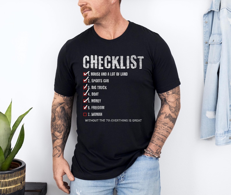 Checklist Shirt, Sigma Male Shirt, Alpha Male Shirt, Dad T-shirt, Funny ...