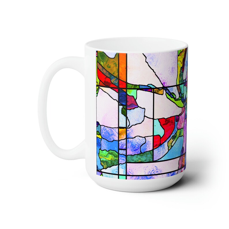 Gifts for Her Coffee Mug With Stained Glass Art Design Large Custom ...