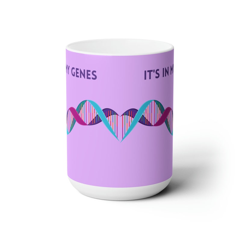 DNA Molecule Mug Large Purple Ceramic Coffee Mug 15oz Lavender Genetic ...