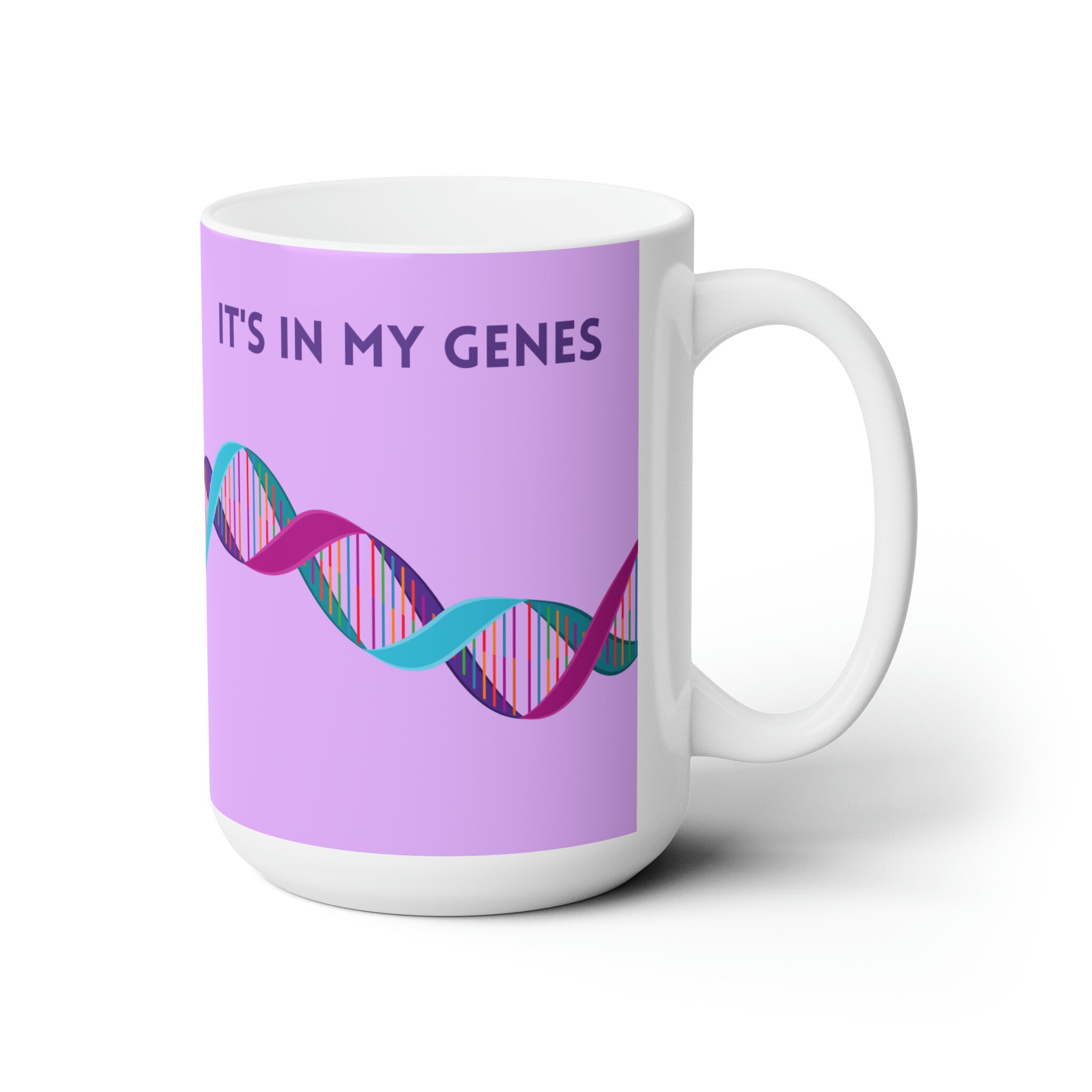 DNA Molecule Mug Large Purple Ceramic Coffee Mug 15oz Lavender Genetic ...