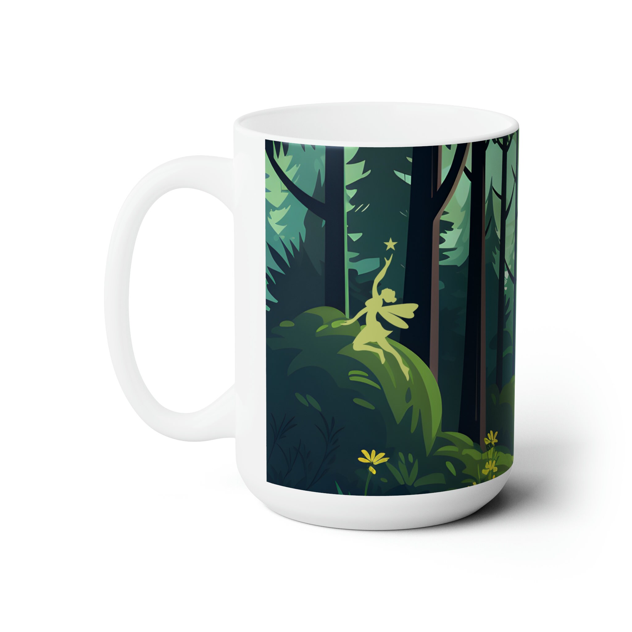 Fairy Moon Green Coffee Mug Moth Forest Make Your Own Magic 15 Oz Large ...