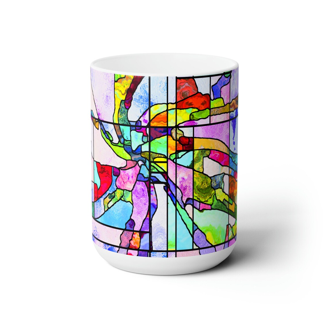 Gifts for Her Coffee Mug With Stained Glass Art Design Large Custom ...