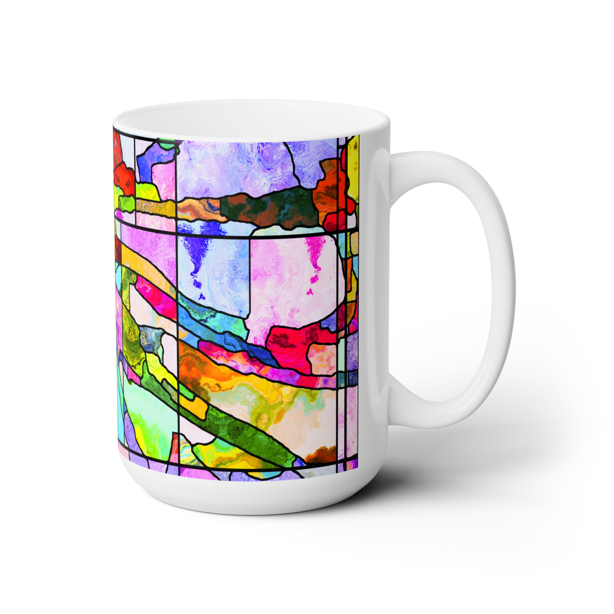 Gifts for Her Coffee Mug With Stained Glass Art Design Large Custom ...