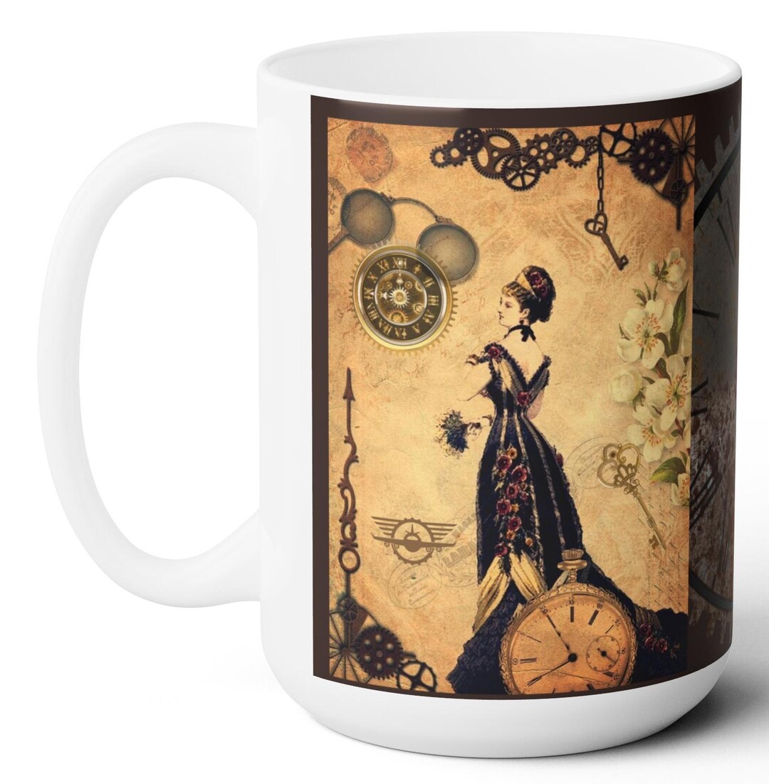 Steampunk Coffee Mug Gift for Her Steampunk Victorian Gears Aviator ...