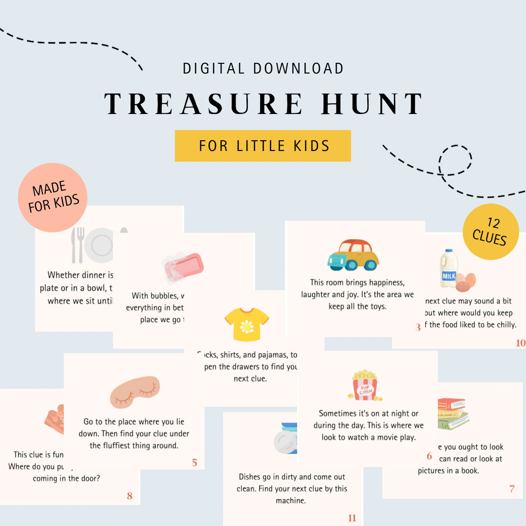 Indoor Treasure Hunt | Clue Game for Toddlers, Preschool, and Early ...