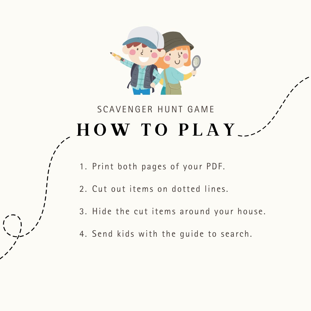 Indoor Scavenger Hunt | Construction Theme | Easy Kids Activity - Etsy